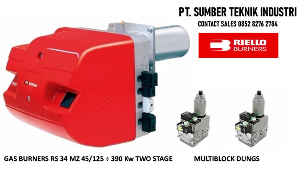 GAS BURNERS RIELLO RS 34 MZ 45/125 ÷ 390 Kw TWO STAGE